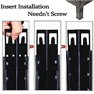 5 Tiers Storage Rack Heavy Duty Shelf Steel Shelving Unit 1929lbs High Weight Capacity Adjustable Garage Shelves for Garage, Kitchen, Pantry, Laundry, Office - 29.53" W x 11.81" D x 66.93" H, Black