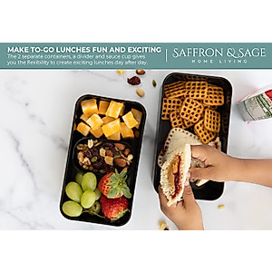 Bento Box Adult Lunch Box Containers - 42oz Japanese style Bento Lunch Box for Adults or Kids with Cutlery, Chopsticks, Sauce Container and Bento Bag - Leak proof, Dishwasher, Freezer, Microwave safe