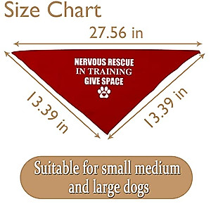 JXGZSO 1 Piece Nervous Rescue in Training Give Space Dog Bandana Ask to Pet Dog Bandana Give Me Space Dog Bandana (Nervous Rescue in Training Give Space)