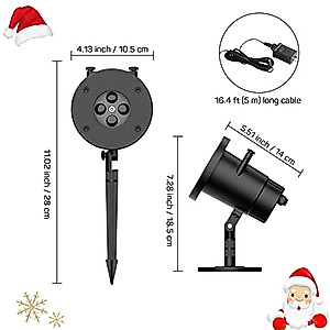 2022 Edition Dr. Prepare Christmas Projector Lights, Waterproof Outdoor Christmas Lights, Dynamic Christmas Decor for Holiday Party Lawn House Projection, with Ground Stake and Stand Base