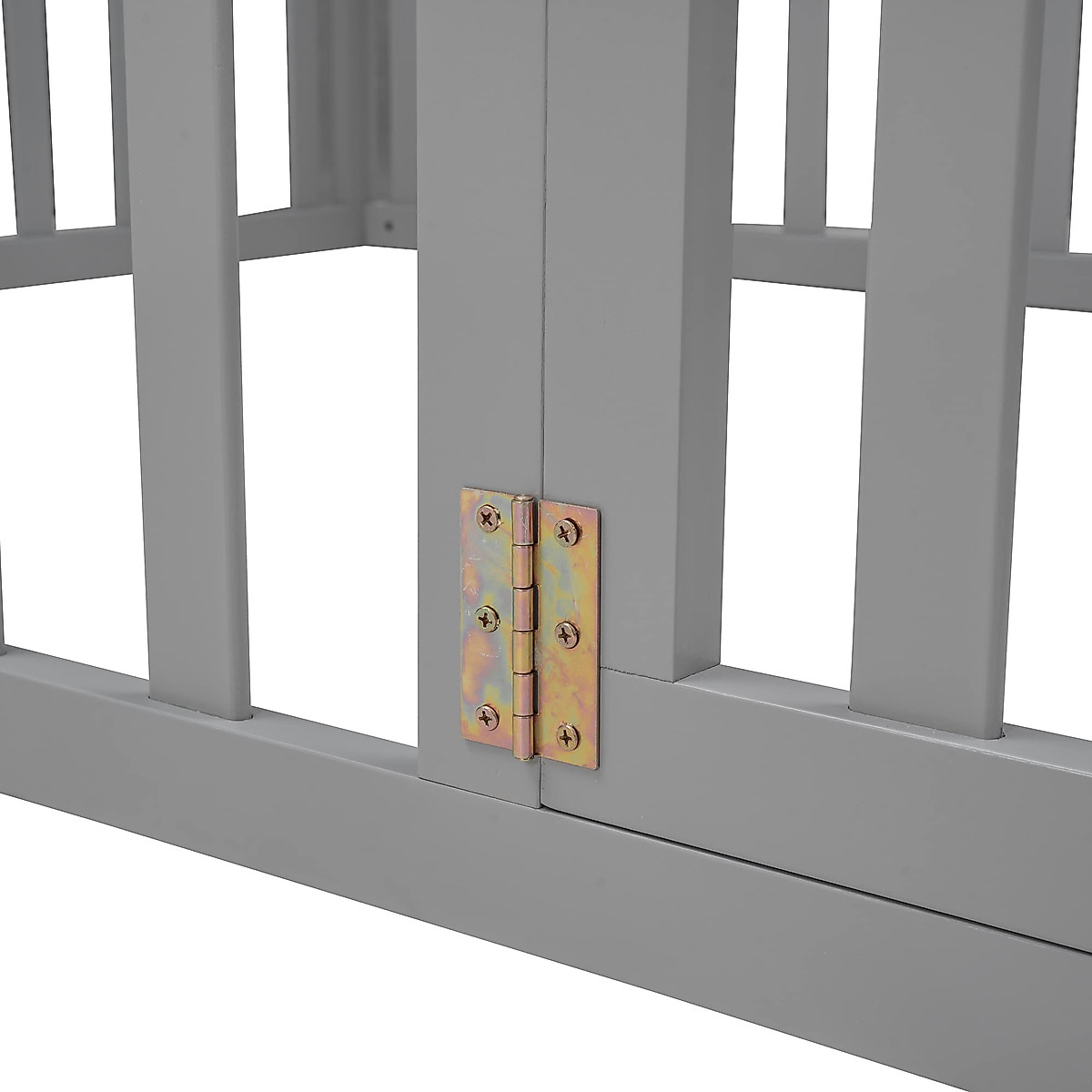 Okak Queen Size Floor Bed with Safety Guardrails and Slats Montessori Floor Bed with Door and Fence Wood Montessori Bed Frame for Kids,Girls, Boys,Light Gray