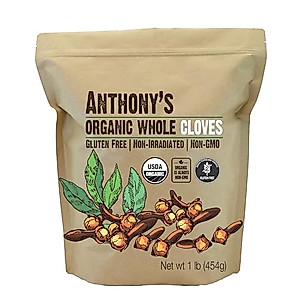Anthony's Organic Whole Cloves, 1 lb, Gluten Free, Non GMO, Non Irradiated, Keto Friendly
