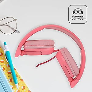 Altec Lansing Over The Ears Kids Headphones - Volume Limiting Technology for Developing Ears, Ages 6-9, Perfect for Learning from Home, Pink