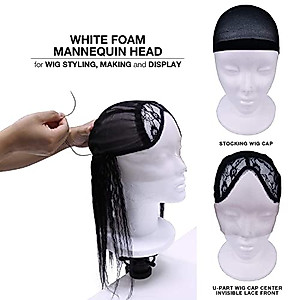 Studio Limited White Foam Mannequin Head Display, Styrofoam Wig Head (2 pack)