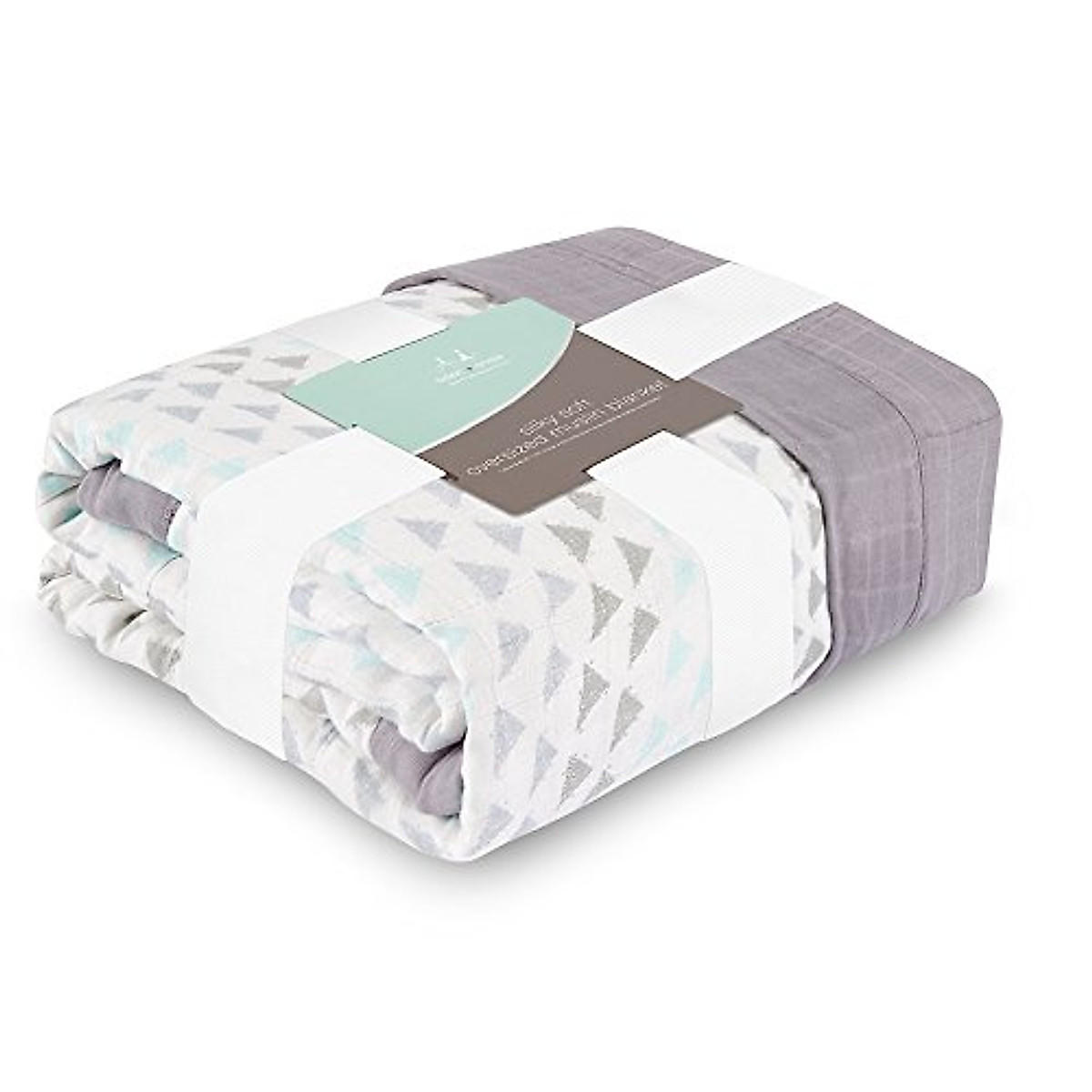 aden + anais Oversized Blanket, 100% Viscose from Bamboo, 4 Layer Lightweight and Breathable, 60 X 70 inch, Skylight Birch