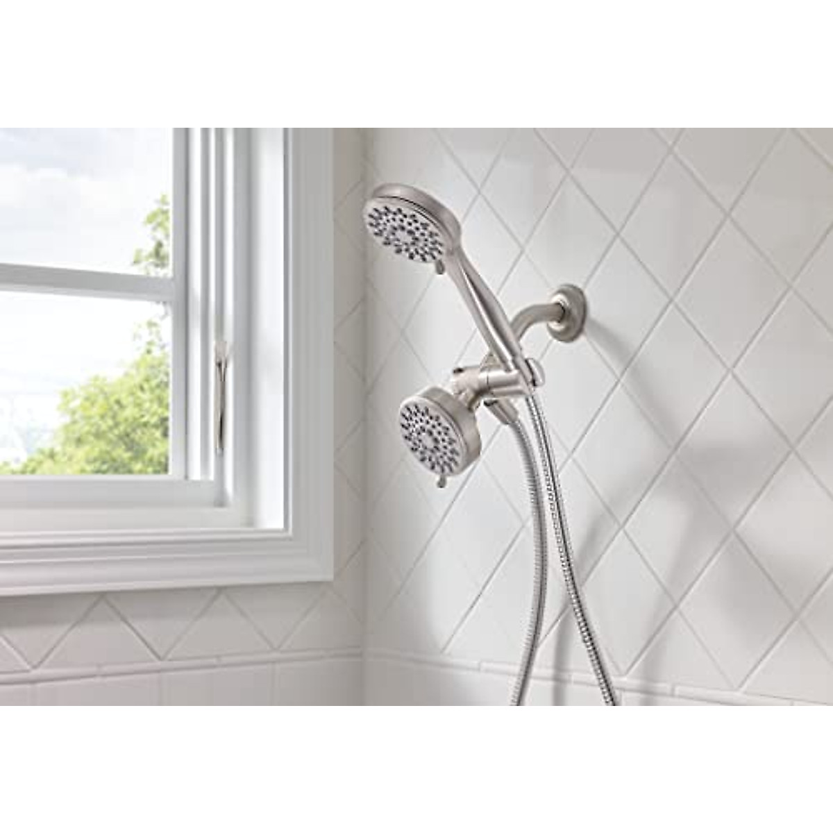 Moen 20016SRN Ignite Five-Function 3 3/4" Diameter Standard Spray Head with Handheld Shower, Silver