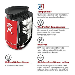 Hydro Flask 10 oz Wine Tumbler - Stainless Steel & Vacuum Insulated - Press-In Lid - Black