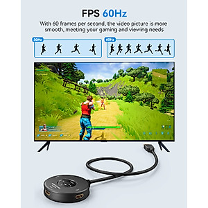 HDMI Switch 4K 60Hz, 3 in 1 Out HDMI Splitter for HDTV/Xbox/PS5/Fire Stick/DVD Player/PS4/PS3 4K 1080P 3D, Meofia HDMI Hub 3 Port HDMI Switch Box, HDMI 2.0 Switcher Multi HDMI Adapter