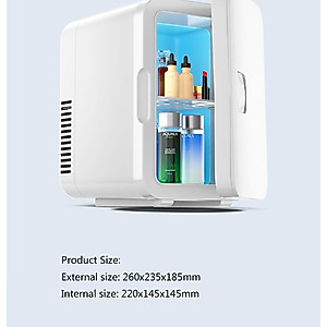 QINGDONGDZA Luxury Mini Fridge Cooler 6 Litre / 8 Cans Skincare Mini Fridge for Bedroom - Car, Office Desk & Dorm Room,12v AC/DC & Exclusive USB Option,Small Portable Fridge,Red