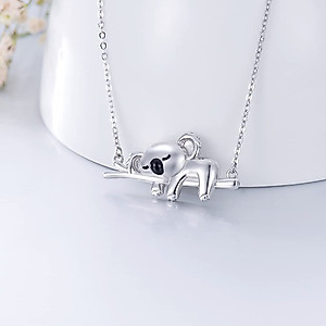 JUSTKIDSTOY Koala Necklace 925 Sterling Silver Cute Animal Koala Bear Jewelry Koala Gifts for Women Animal Lovers
