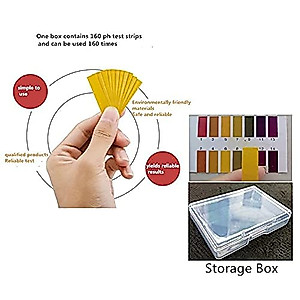 Ph 1-14 Test Paper Litmus Test Paper 180 Strips pH Test with Storage Case for Urine Saliva Drinking Water Pool Spa Soap Liquids Food and Diet pH Monitoring (2 Pack with Storage Case)