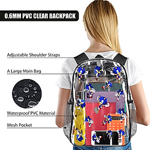 Jpsxnwv Clear Backpack for Girls Boys, Cartoon Heavy Duty Large Bookbag for School, Transparent See Through Bag for Kids Women for College Work Travel