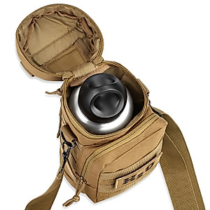 Orca Tactical Molle Water Bottle Pouch - Molle Water Bottle Holder with Strap - Water Bottle Carrier with Multiple Storage Options (Multicam)