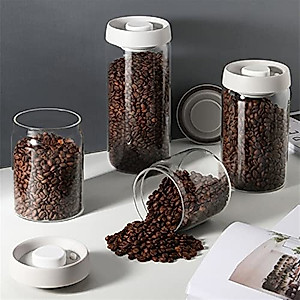 SPERKY Coffee Containers Food Coffee Beans Storage Bottles Jars with Cover Plastic Vacuum Sealed Tank Storage Press and Exhaust Storage