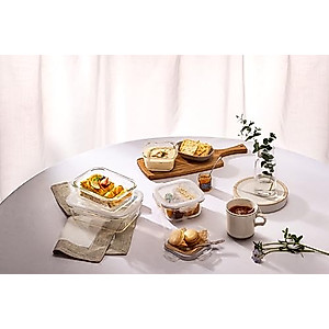 LOCK & LOCK Purely Better Glass Food Storage Container with Lid, 21 Ounce, Clear