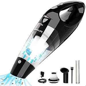VacLife Handheld Vacuum, Car Vacuum Cleaner Cordless, Mini Portable Rechargeable Wireless Vacuum Cleaner with 2 Filters, Silver (VL188)