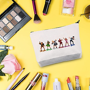 G2TUP The Musical Queens Inspired Gift British History Cosmetic Bag Makeup Bag Musical Theater Fan Gift (British History White Bag)