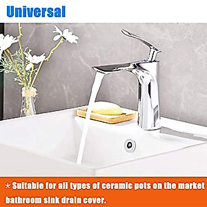 COMELITE Bathroom Sink Overflow Trim-Ring - 304 Stainless Steel Sink Mesh Hole Overflow Covers, Round Insert in Hole Round Caps, Brushed Silver, Pack of 2