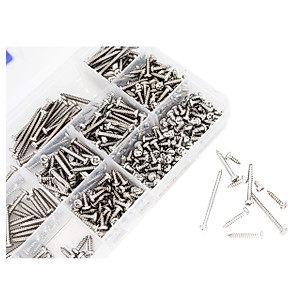 binifiMux 390pcs M3 Phillips Pan Head Screws Self Tapping Drilling Screws Assortment Kit, 304 Stainless Steel, 10 Sizes