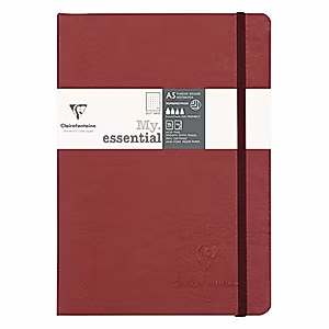 Clairefontaine 'Age Bag' Thread-Bound Notebook, A5, Dot, 192 Pages - Red