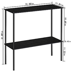 Entryway Table, 31'' Narrow Console Table, Tall Sofa Table, 2 Tier Skinny Console Table, Couch Tables for Living Room, Entryway, Hallway, Foyer(Black)