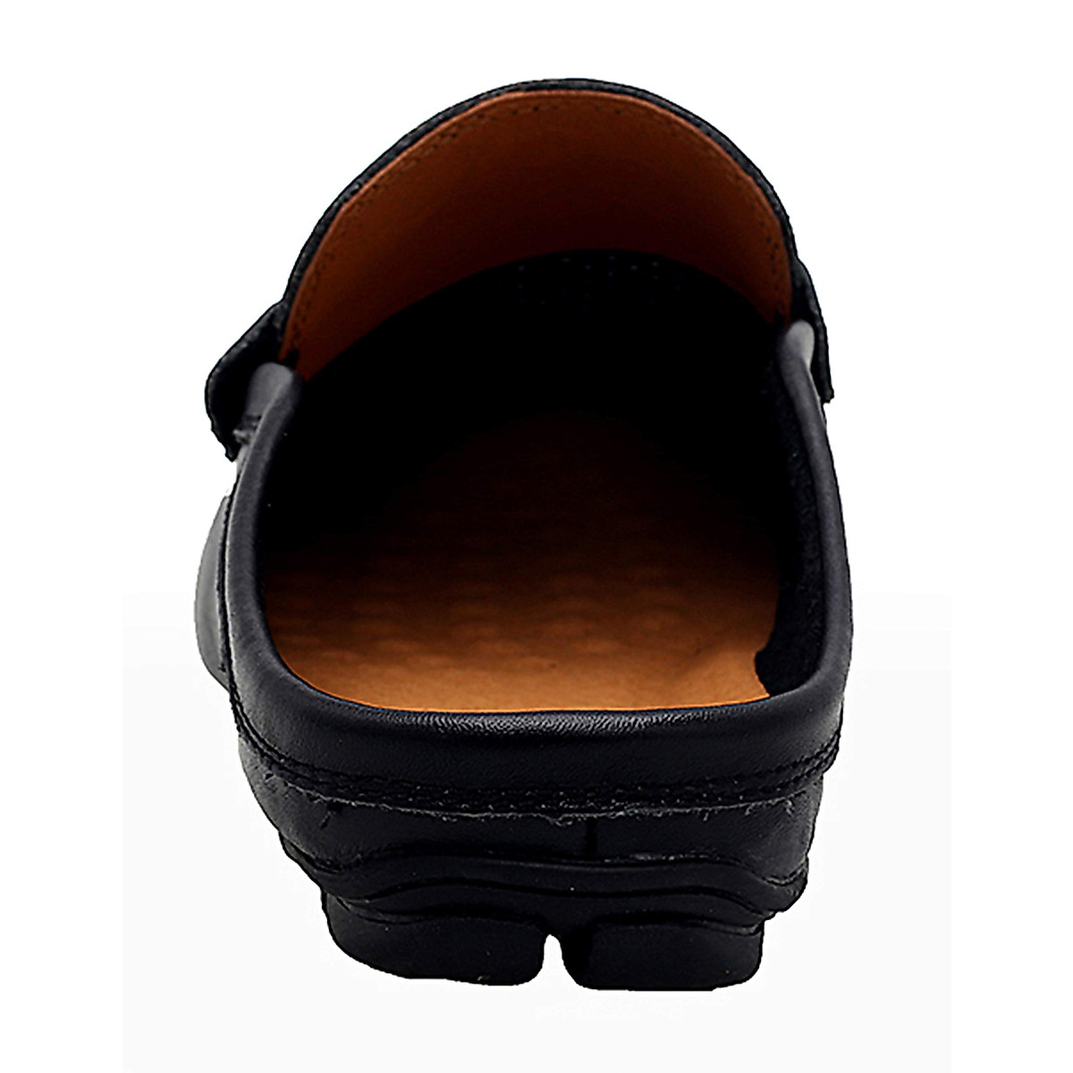 Go Tour Mens Mules Clog Slippers Breathable Leather Slip on Shoes Casual Loafers Black Punched 13/50