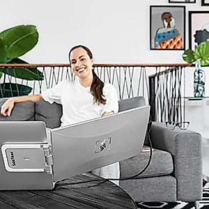 SideTrak Swivel 14” Patented Attachable Portable Monitor for Laptop | FHD TFT Laptop Dual Screen | Mac, PC & Chrome Compatible | Fits All Laptops | Powered by USB-C or Mini HDMI (Light Silver)