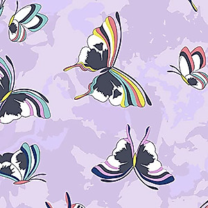 Vera Bradley Women's Recycled Lighten Up Reactive Zip ID Case Wallet, Lavender Butterflies, One Size