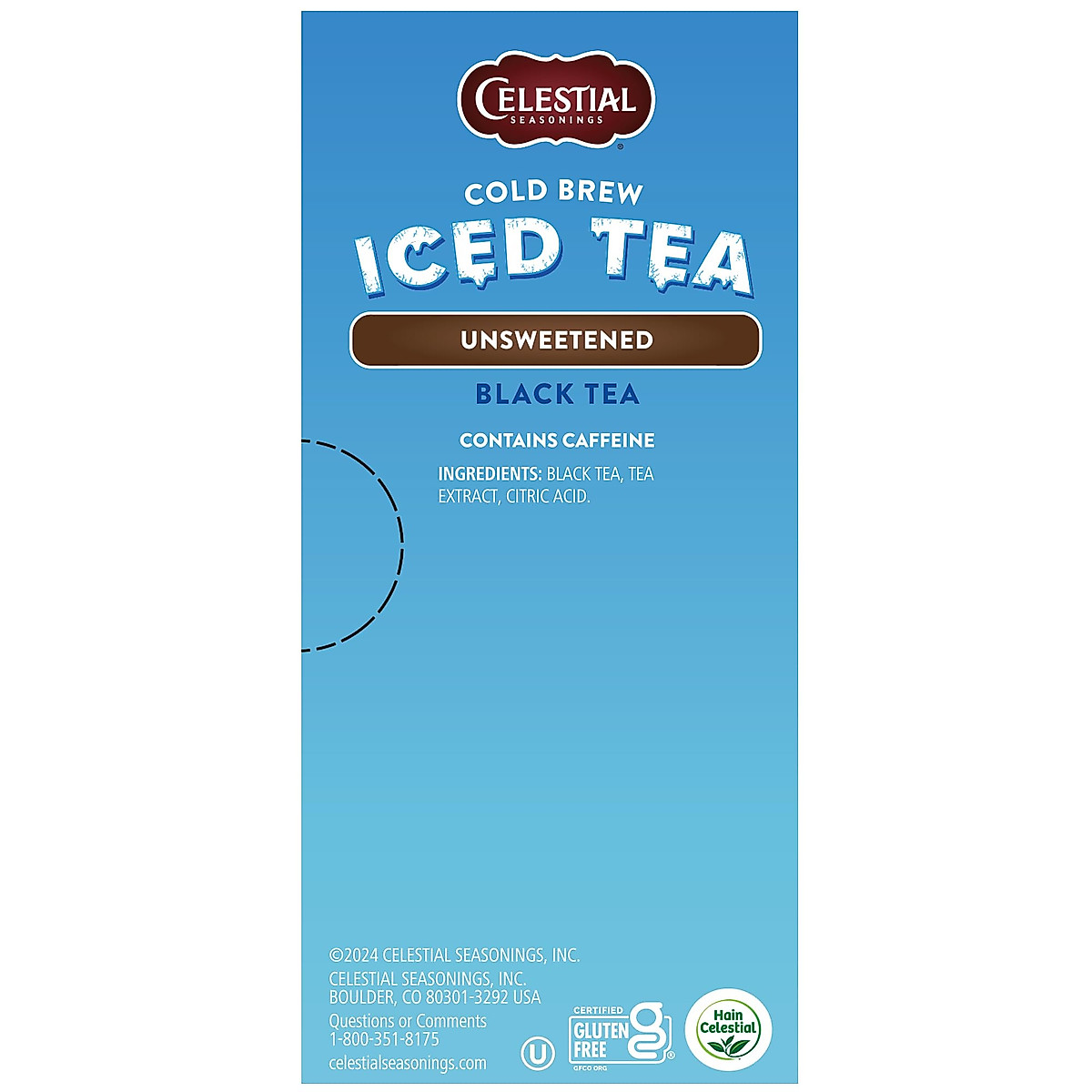 Celestial Seasonings Cold Brew Unsweetened Black Tea Iced 18 tea bags