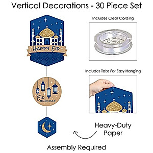 Big Dot of Happiness Ramadan - Eid Mubarak Party DIY Dangler Backdrop - Hanging Vertical Decorations - 30 Pieces