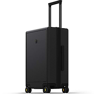LEVEL8 Hard Shell Carry on Luggage Airline Approved, Carry on Suitcases with Wheels, Lightweight PC Luminous Textured Travel Luggage, TSA Approved, 20 Inch Small Carry-On, Black
