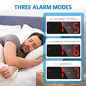 Olipiter Newest Digital Alarm Clock, LED Digital Clocks for Bedrooms, Electronic Desk Clock with Temperature Display, Adjustable Brightness, Voice Control, 12/24H Display for Home,Office