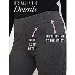 Rekucci Womens Secret Figure Pull-On Knit Bootcut Pants w/Tummy Control (Black, 12)