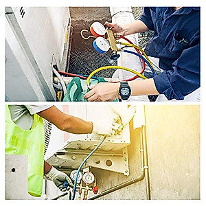 R410A Adapter 5/16 inches SAE Female to 1/4 inches SAE Male Flare for Air Conditioners HVAC, 2 Straight Adapter + 2 Angled Adapter