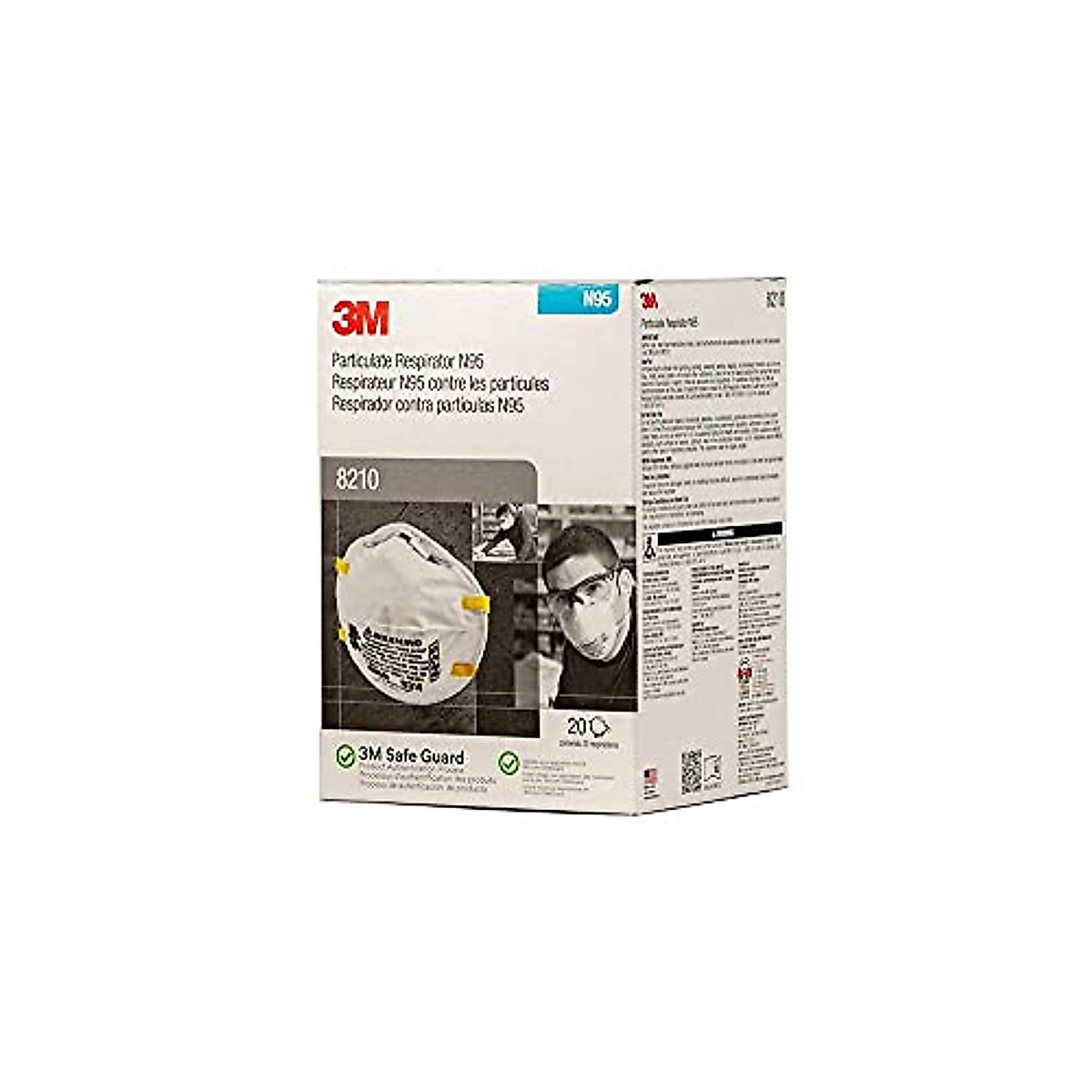 3M Oh/Esd Dust Mask W/Valve 8210 Woodworking 1 Box (20 per Box )