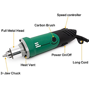 ZiBeiLe 480W Power electric die grinder Set with Six-Speed Control for Sanding, Polishing,Carving, Delicate & Light DIY Small Projects, High Speed 30000RPM Rotary Carver for Precision Grinding
