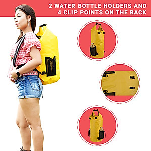 DAWN UPON Floating Dry Backpack – 20L Capacity – 2 Padded Straps! – 100% Waterproof Bag – Keeps Gear Dry – Perfect for Water Sports: Kayaking, Canoeing, Paddle-Boarding, Rafting & Boating- Camo Blue