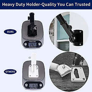 NQ Flag Pole Holder Adjustable, Flag Pole Bracket for Outside House Heavy Duty Aluminum, Multi-Position Flag Pole Mounting Bracket Rust Free with Hardwares, 1" Inner Diameter (Black- 1 Pack)