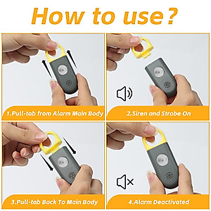 Reepos Personal Safety Alarm - 130dB Siren Whistle with SOS LED Strobe Light - Keychain Alarm for Women, Kids, Elderly