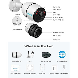 REOLINK Cellular Security Camera Wireless Outdoor, 4G LTE No WiFi Needed, 2K HD with Person/Vehicle Smart Detection & Playback, Rechargeable Battery Powered, Time Lapse, Two-Way Talk, Go Plus