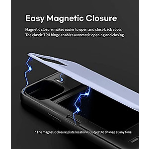 GOOSPERY Magnetic Door Bumper Compatible with iPhone 13 Case, Card Holder Wallet Case, Easy Magnet Auto Closing Protective Dual Layer Sturdy Phone Back Cover, Lilac Purple