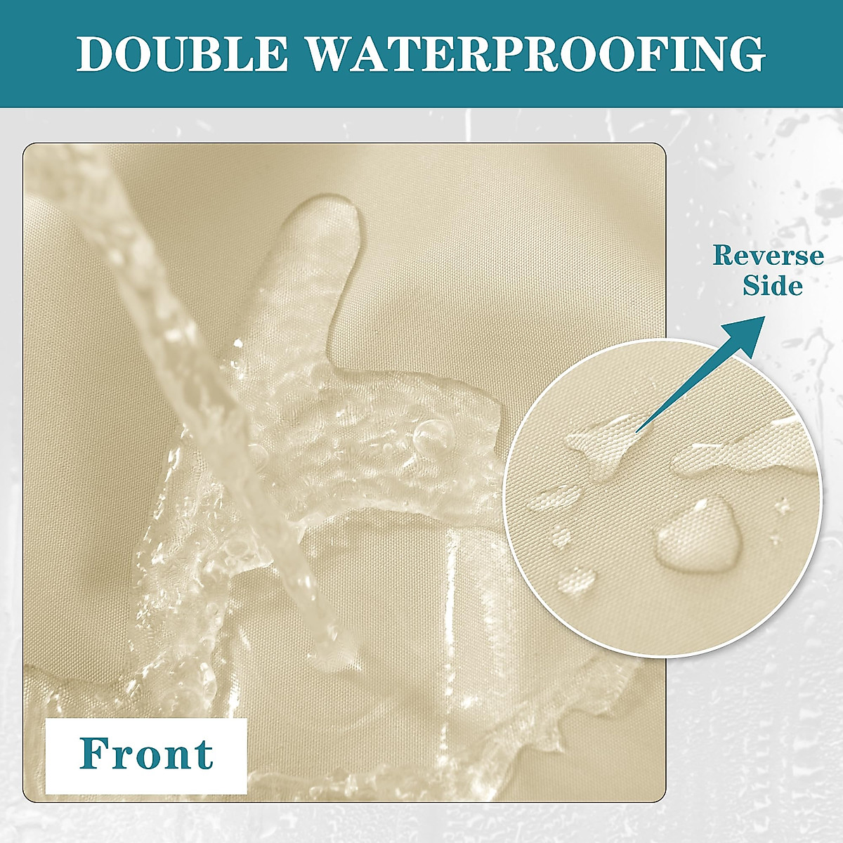 Comcaver Outdoor Cushions for Patio Furniture, Waterproof Fade and Tear Resistant Deep Seat and Backrest Cushion Set for Chair Couch Swing, 22x22 Inch, Beige, 1 Set