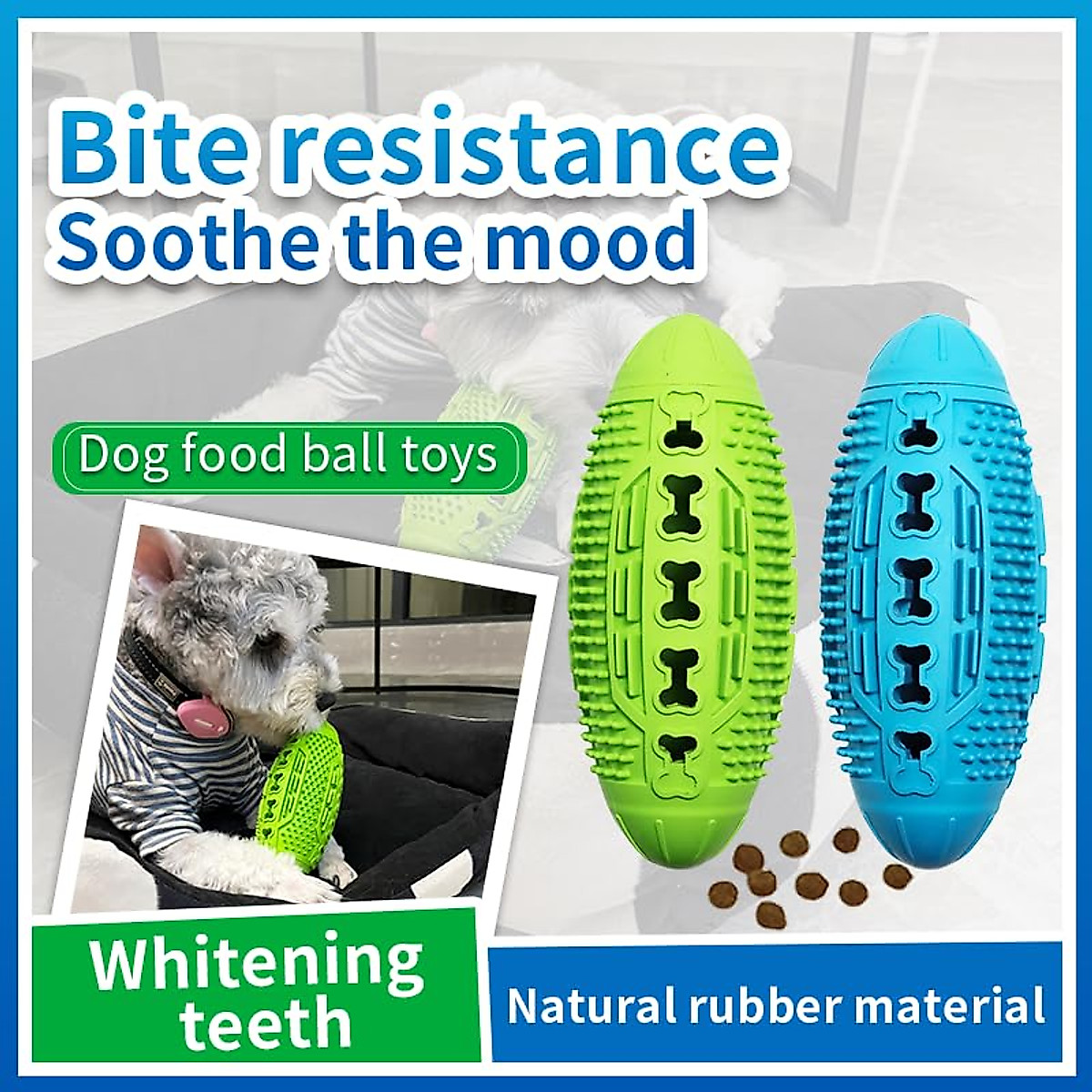 Midas Pet Shop Natural Rubber Dog Toy for All Breed Aggressive Chewer Nearly Indestructible Dog Chew Toys Dog Birthday Toy Dog Toothbrush Interactive Tough Durable Dog Ball Dog Football (Green)