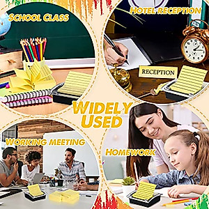10 Pads Lined Post Notes with Pop up Sticky Note Dispenser Holder 3x3 Inch Clear Top Black Base, Self Stick Notes with Lines Adhesive Ruled Memo Pads Refills, 100 Sheets/pad