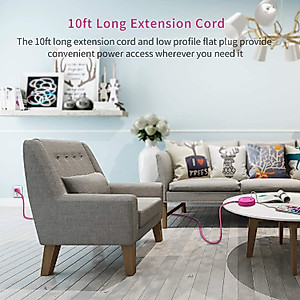 Power Strip with USB - NTONPOWER Travel Power Strip Flat Plug, 10ft Extra Long Extension Cord, 3 Outlets 2 USB Desktop Charging Station, Wall Mount, Compact for Home, Dorm Room, Office and Cruise Ship