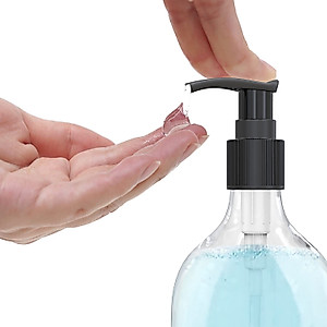 2 Pcs 10 Ounce Clear Plastic Pump Bottle Dispenser, Refillable Empty Bottle Container with Pump for Essential Oil Soap Lotion Shampoo.