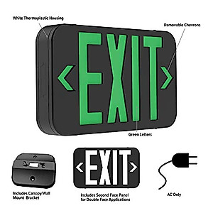 Hubbell Industrial CAGB LED Emergency Exit Sign, Black