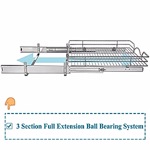 OCG Pull Out Cabinet Organizer (11" W x 18" D), Pull out Drawers for Kitchen Cabinets, Pull Out Shelves for Base Cabinet Organization in Kitchen Bathroom Pantry, Chrome Finish