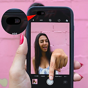 QYHOO Webcam Cover Slide 8 Pcs, 0.025 inch Ultra Thin Phone Computer Camera Privacy Protector Compatible for iPad, iPhone, Smartphone, Tablet, Laptop, PC, Computer, MacBook pro, iMac (8Pcs Black)