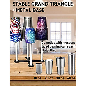 Drying Stander Holder of Tumbler Cup Spinner，Tumbler Drying Rack for DIY Craft Glitter Epoxy Tumblers Cup Turner Kit Stainless Steel Material,Suitable for Different diameters (2pcs)